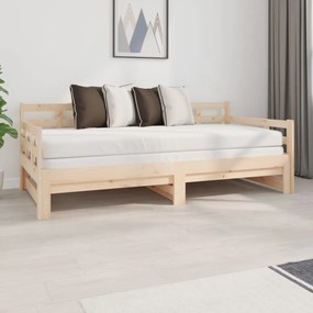 Výsuvná postel masivní borovice 2x (90 x 190) cm,  820382
