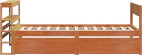 Postel bez matrace voskově hnědá 75 x 190 cm masivní borovice 3306407