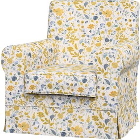 Potah na křeslo IKEA Ektorp Jennylund barva žlutá látka pletený vzor, vzorované
