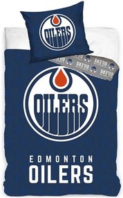 Hokejové ložní povlečení NHL Edmonton Oilers - motiv Shields - 100% bavlna renforcé - 70 x 90 cm + 140 x 200 cm