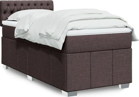 Box spring postel s matrací tmavě hnědá 90x200 cm textil 3289261