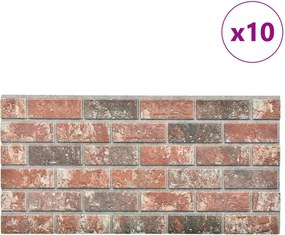 Nástěnné panely 10 ks 100 x 50 cm Tmavě hnědá a šedá EPS pěna 332922