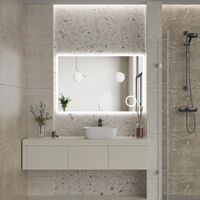 Erga Luna, LED zrcadlo 120x80cm s kosmetickým zrcadlem 3x zvětšení, 3105 lm, 6500K, přední/zadní osvětlení, ERG-V01-124-1280-00