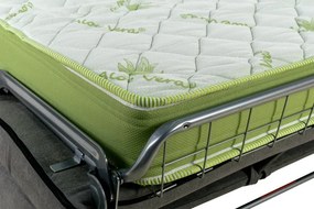 Pohovka JANIRA s rozkladem na každodenní spaní - matrace s Aloe vera, šedá (roma - 23 grigio)