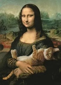 Trefl - Puzzle - Mona Lisa s kočkou / 500 dílků / 48 x 34 cm / věk 10+