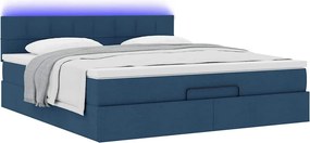 Osmanský rám postele s matrací modrá 160x200cm textil 3312325