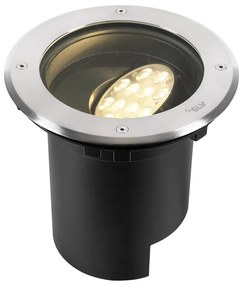 LA 1009168 DASAR® L svítidlo do země, asymetrické, 3000K, 70°/40°, IP65/IP67, kulaté, nerezová ocel / černá - BIG WHITE (SLV)