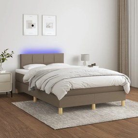Box spring postel s matrací a LED taupe 120x190 cm textil 3270092