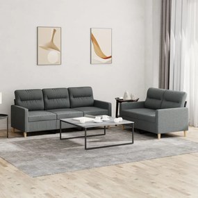 2dílná sedací souprava s poduškami tmavě šedá textil 3201601