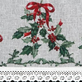 KRÁTKÁ VÁNOČNÍ ZÁCLONA NA PÁSCE XMAS7 150X30 CM VZOROVANÁ