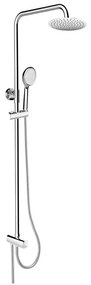 Mereo Sprchový set s tyčí, hadicí, ruční a talíř. kulatou sprchou, slim, nerez CB95001SS1