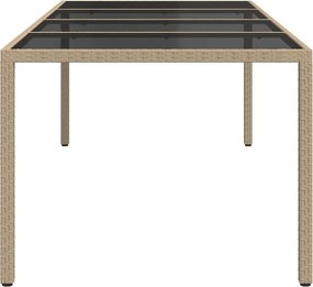 Zahradní stůl béžový 250 x 100 x 75 cm tvrzené sklo a polyratan 316728
