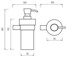 NIMCO BR 11031KN-26 - Nástěnný dávkovač mýdla BORMO 300 ml bílá/lesklý chrom