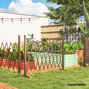 Outsunny Sklopná a Roztahovací Bezpečnostní Brána 250D x 31Š x 104V cm Hliník Metal Čokoládová