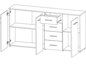 Sconto Komoda ALVA 05 bílá/dub canyon