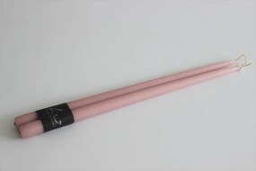 Růžová kónická svíčka XXL 2ks 40cm