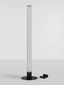Matně černá hliníková LED stmívatelná stojací lampa se skleněným stínidlem (výška 130 cm) Glovia – Nova Luce