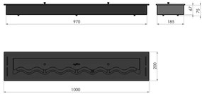 InFire - Vestavěný BIO krb 7,5x100 cm 6kW černá