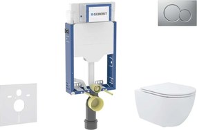 SANITINO - Set předstěnové instalace, klozetu Oudee a Slim sedátka softclose, tlačítko Sigma01, lakovaný matný chrom SANI11CA1193
