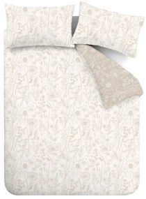 Béžové flanelové povlečení na jednolůžko 135x200 cm Floral Toile – Bianca