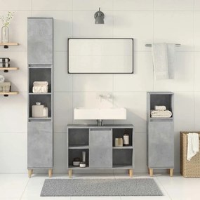3dílný set koupelnového nábytku betonově šedý kompozitní dřevo 3324951