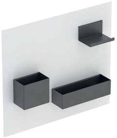 Geberit - Magnetická tabule s přihrádkami, 45x39 cm, matná bílá/matná láva 500.649.01.2