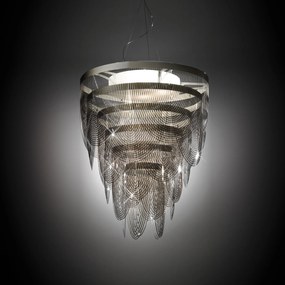 Slamp Ceremony suspension fumè large, designový lustr, 4x12W LED E27 + 1x8W LED GU10, prům. 90cm