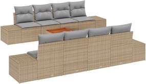 Sada zahradních pohovek 9 ks Béžová a Světle šedá polyratan 3356600