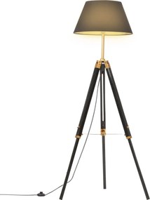 vidaXL Stojací lampa stativ masivní teakové dřevo 141 cm [288075] Barva: Černý a zlatý