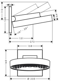 Hansgrohe Rainfinity, hlavová sprcha 250 1jet s připojením na zeď, chromová, HAN-26226000