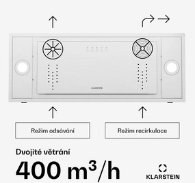 Klarstein Digestoř TurboMax, 400 m³/h, účinnost A+, dvojitý provoz, 3 úrovně, LED dioda