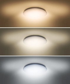 SOLIGHT LED stropní světlo Plain, 3CCT, 24W, 1920lm, 3000K, 4000K, 6000K, kulaté, 38cm