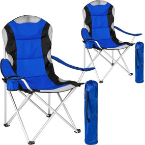 tectake 401300 kempingové židle polstrované - modrá