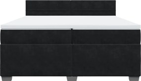 Box spring postel s matrací černá 200x200 cm samet 3286404