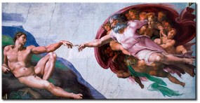 Obraz Stvoření Adama (1-dílný) - sakrální motiv s mužem a anděly