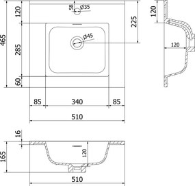 Mexen Orio, koupelnová skříňka 50 cm s umyvadlem Otis, 2 zásuvky, bílá matná, 91A10-05047-2-BFF01-W18M01