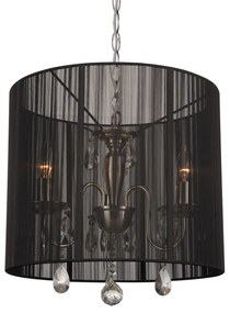 Černý kulatý lustr Merel - Ø40 x 120 cm / 3*E14