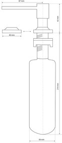 Sink Quality Quatro, dávkovač saponátu pro kuchyňský dřez 400ml, zlatá lesklá, SKQ-DOK-GD