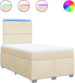 Box spring postel s matrací krémová 120x190 cm textil 3292725