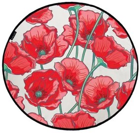 Látkový dekorativní koberec red poppies