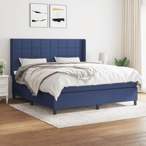 Box spring postel s matrací modrá 160x200 cm textil 3131447