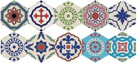Sada 10 samolepek na podlahu Ambiance Floor Stickers Hexagons Hannah, 40 x 90 cm