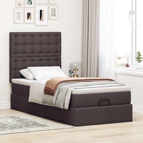 Osmanský rám postele s matrací tmavě šedá 90x190cm textil 3313288