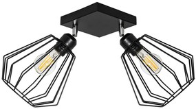 Toolight, Závěsné dvojité stropní svítidlo kovové stropní 392194, černá, OSW-04000
