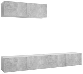 vidaXL TV skříňky 3 ks betonově šedé kompozitní dřevo