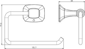 Sapho Sapho, AIDA držák toaletního papíru bez krytu, chrom, AI017