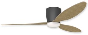 Stropní ventilátor Veneti CCT černé/Teak Wood s LED stmívatelný