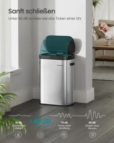 Automatický odpadkový koš 50 l SONGMICS LTB640E01 stříbrný