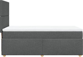 Box spring postel s matrací tmavě šedá 90x200 cm textil 3293457