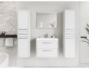 Koupelnový nábytek Tomeq III, Barva: biela / biela fala, Sifon k umyvadlu: ne, Baterie: Economico BYU 020M